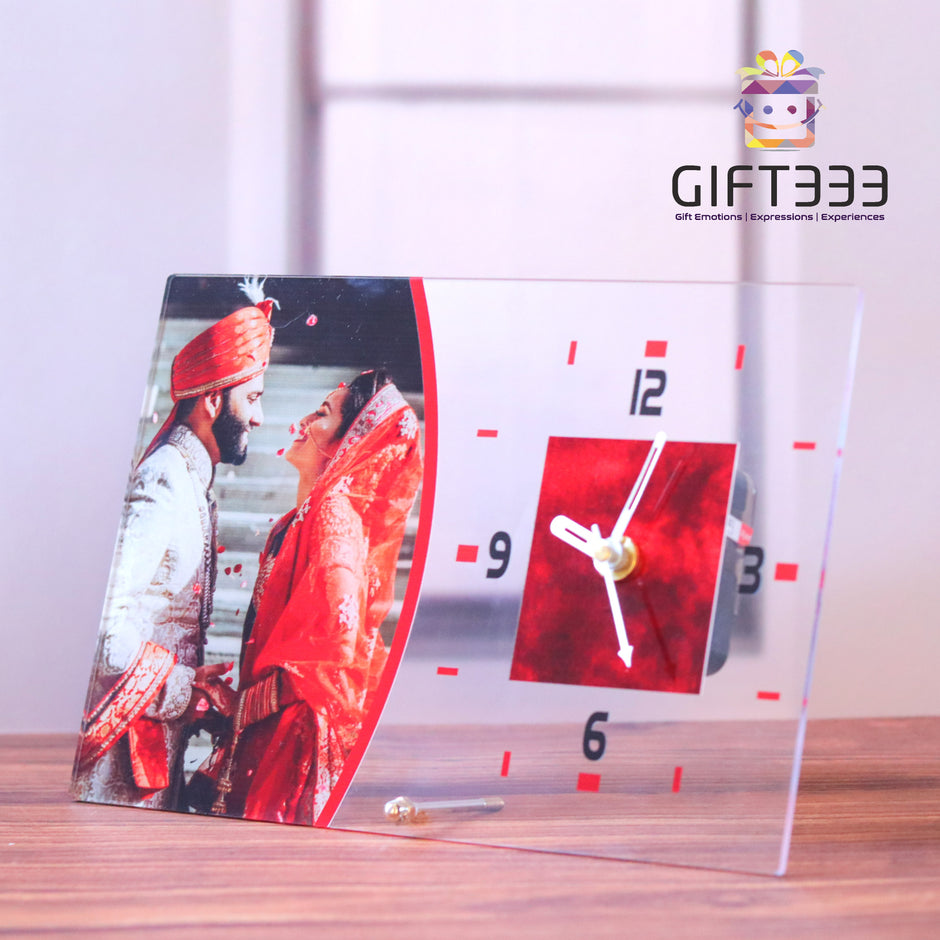 Buy Personalized Table Clock with Photo Online - Mygifteee
